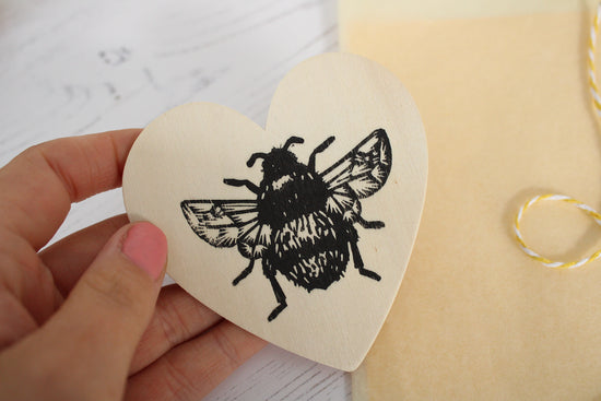 Bumblebee linocut gift box, letterbox gift set by Jackdaw and Bear